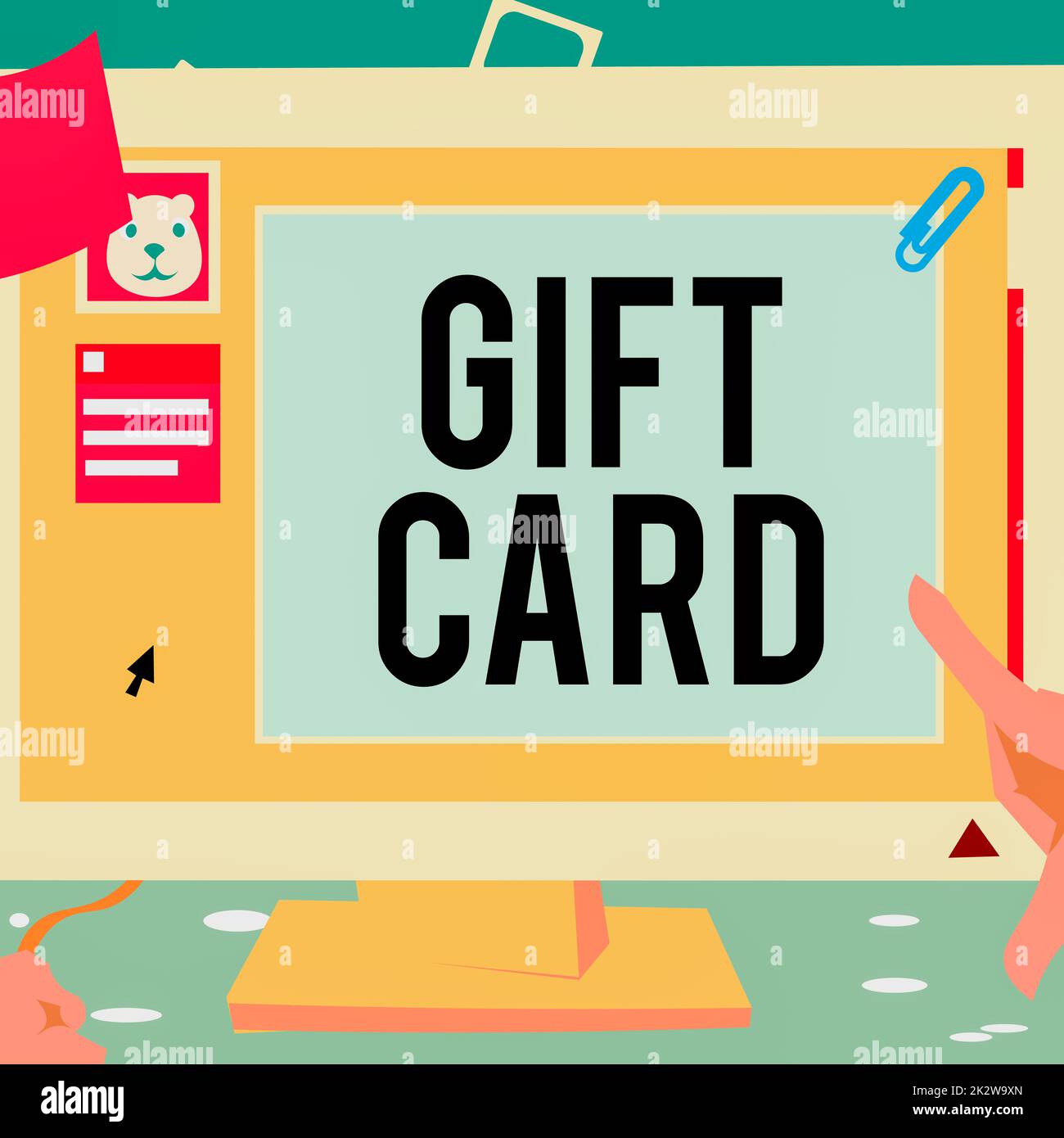 Hand writing sign Gift Card. Business approach A present usually made ...