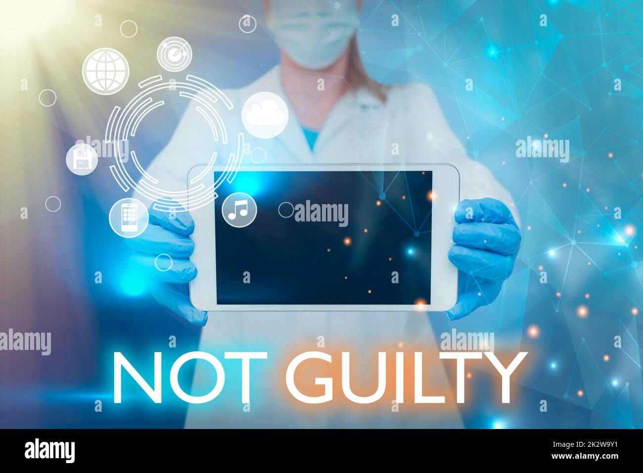 Handwriting text Not Guilty. Business idea someone is innocent didnt ...