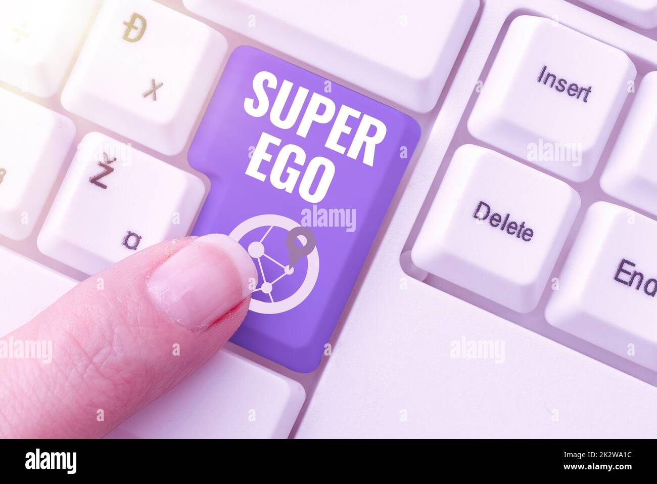 Conceptual display Super Ego. Business idea The I or self of any person ...