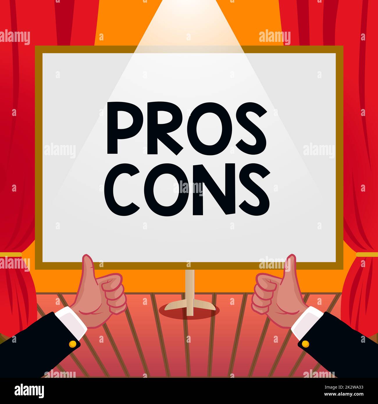 Text showing inspiration Pros Cons. Business concept The favorable and ...