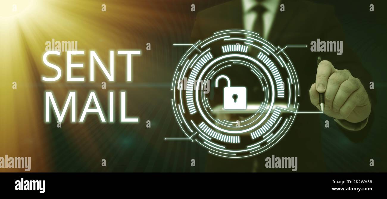 Text caption presenting Sent Mail. Business approach Event where a ...