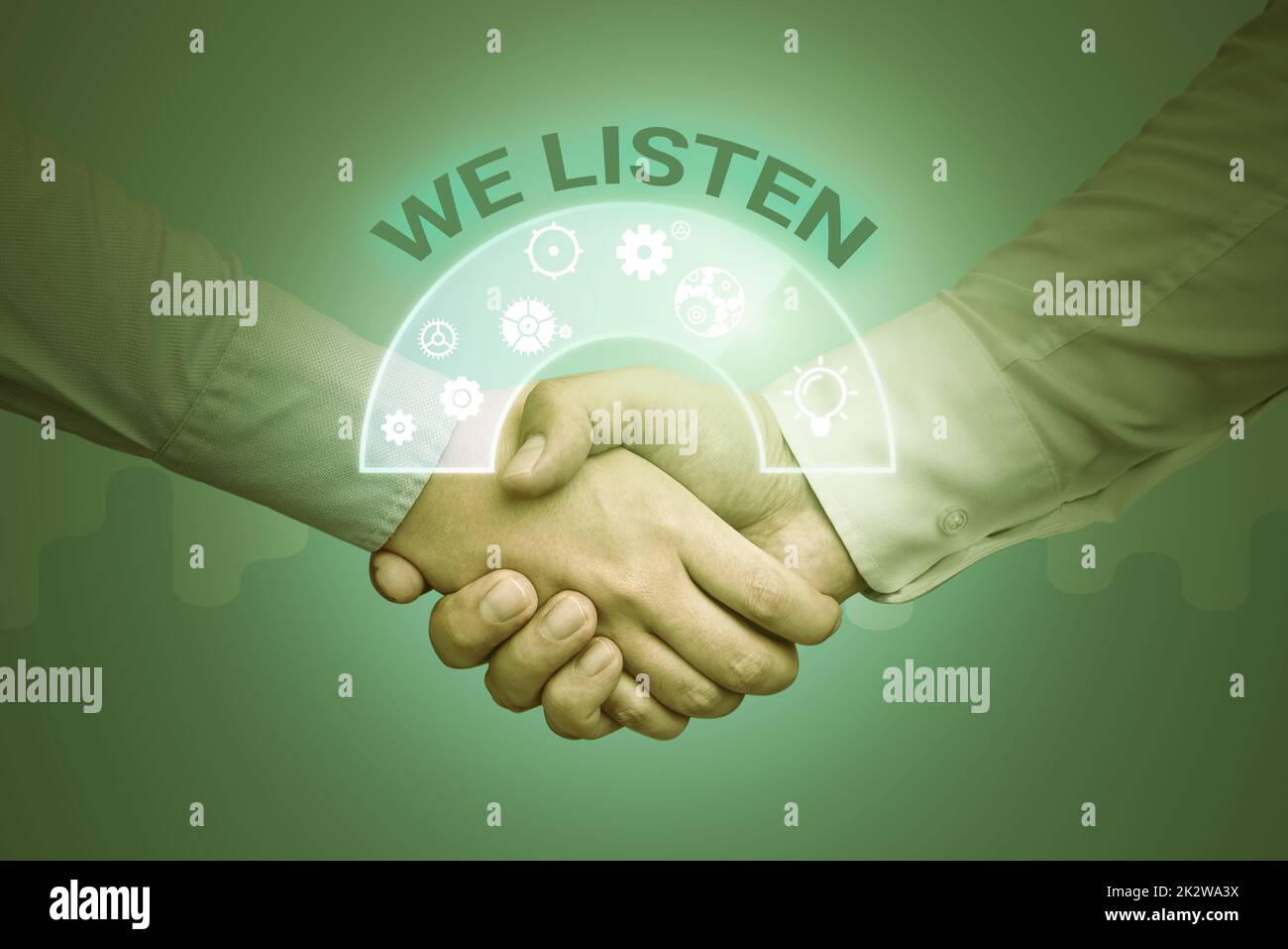 Sign displaying We Listen. Business showcase Group of showing that is ...