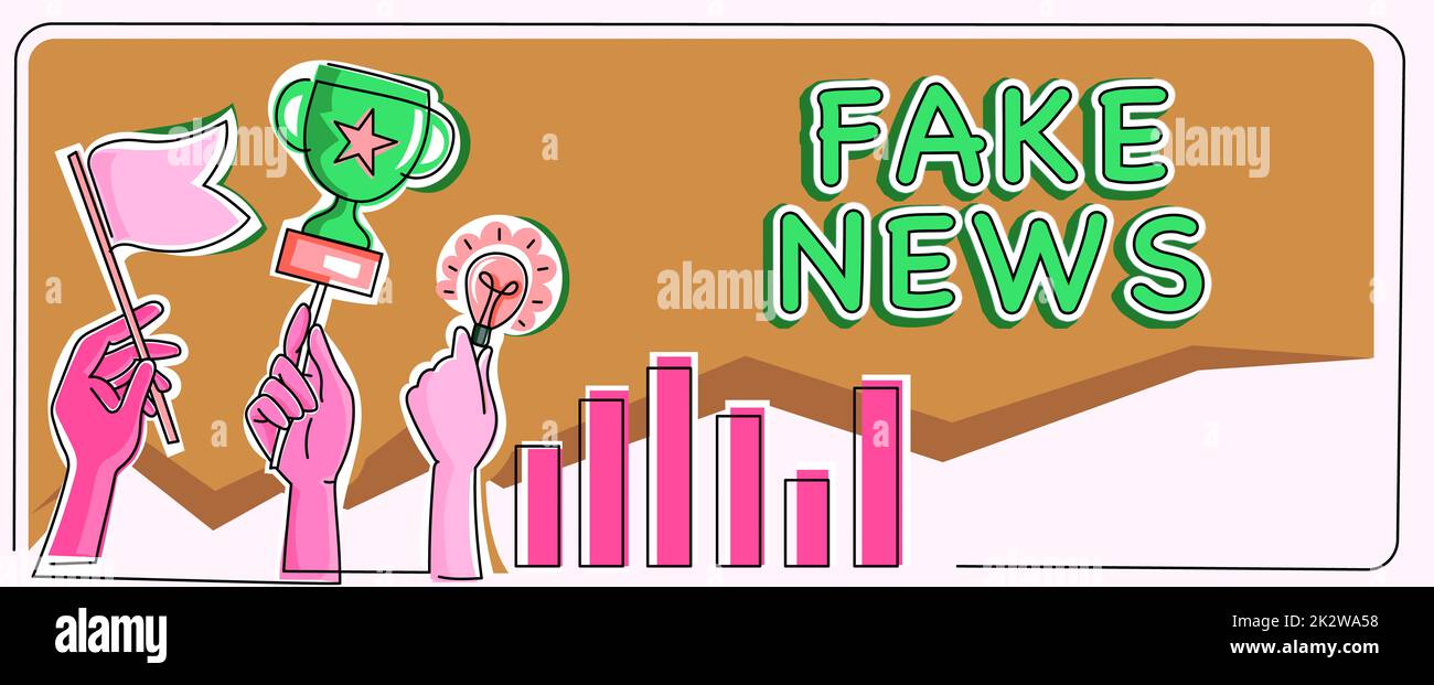 Inspiration showing sign Fake News. Concept meaning Giving information ...