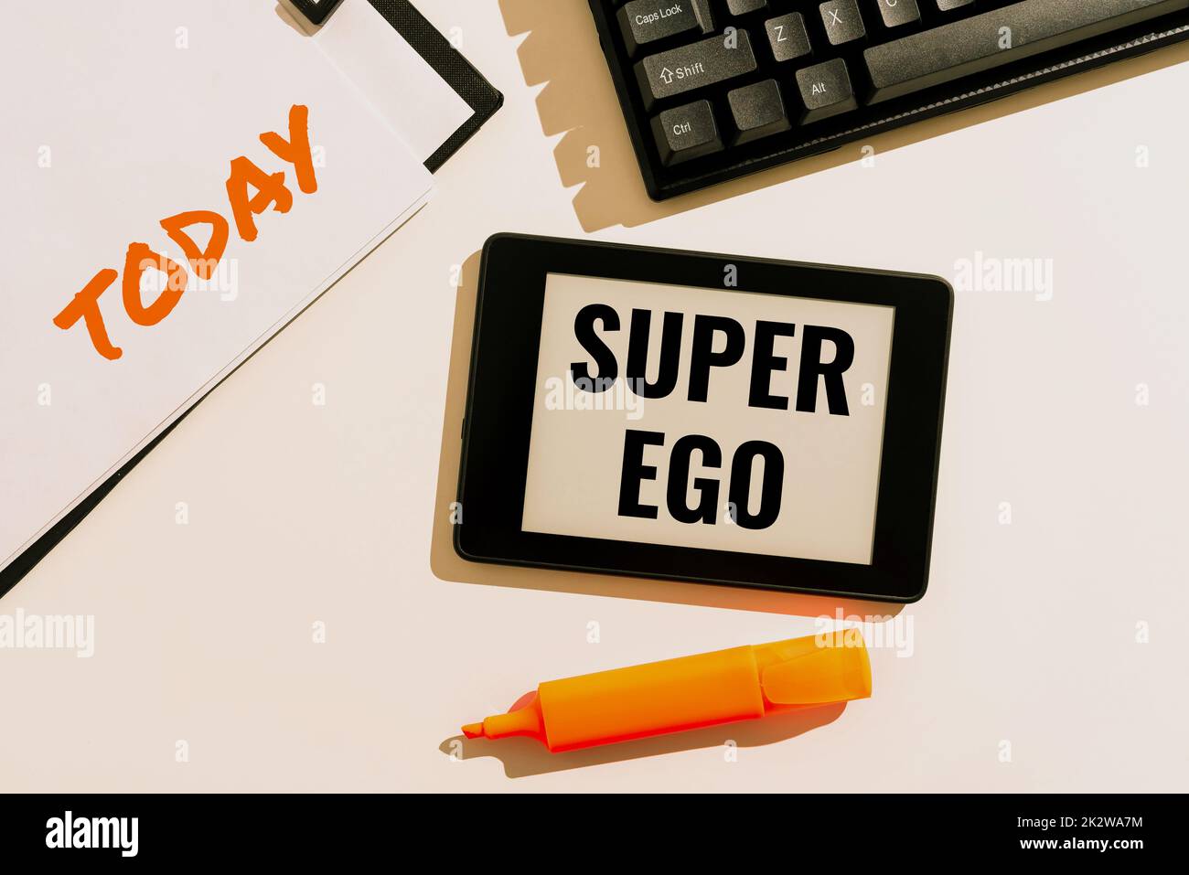 Sign displaying Super Ego. Conceptual photo The I or self of any person ...