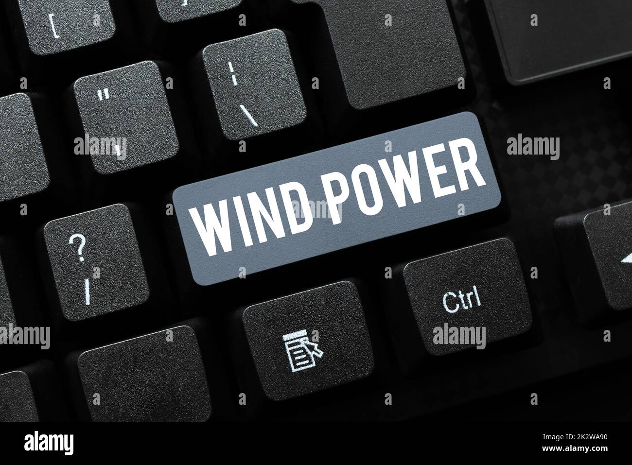 Hand writing sign Wind Power. Business idea use of air flowto provide ...