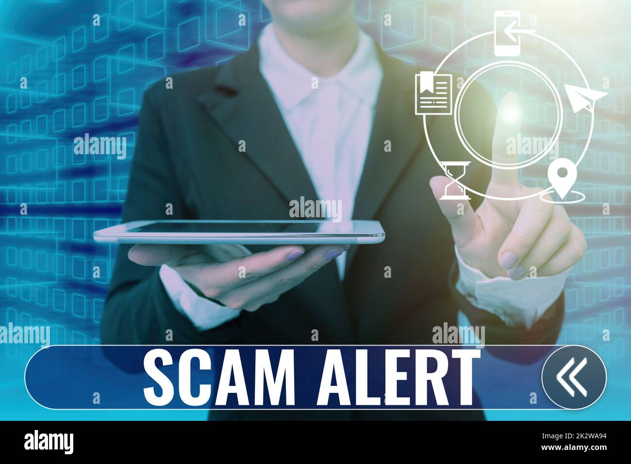 Text caption presenting Scam Alert. Concept meaning warning someone ...