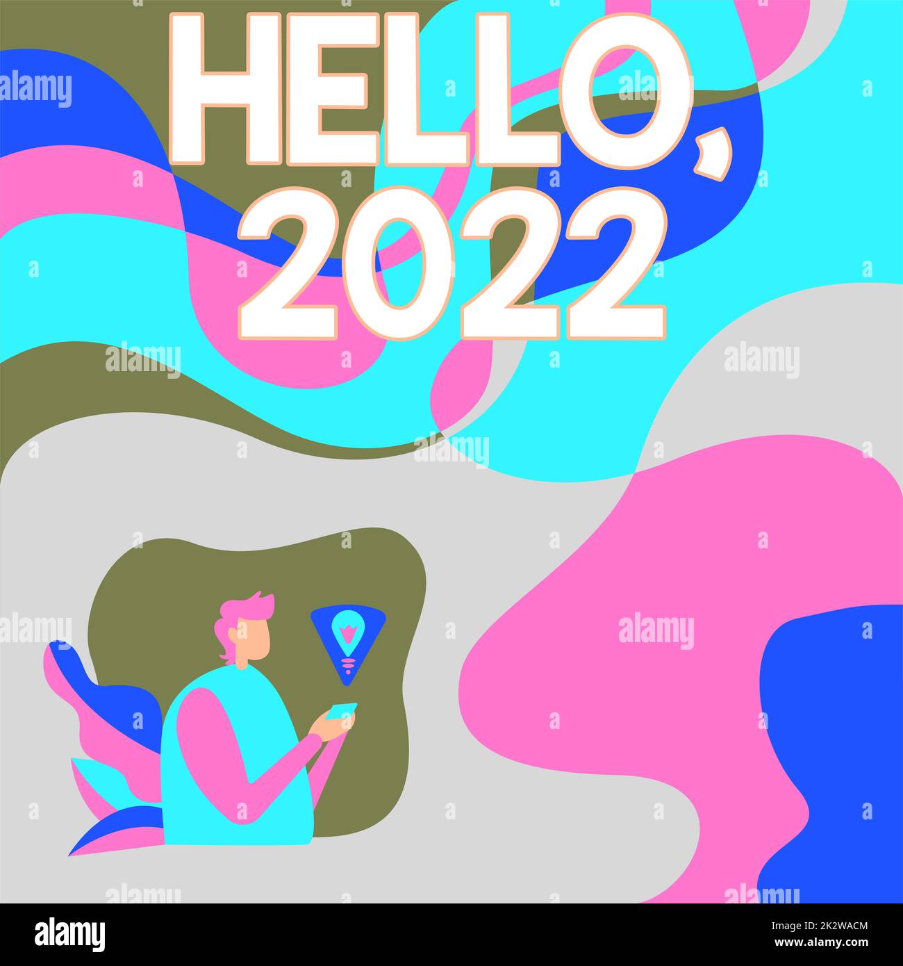 Inspiration showing sign Hello 2022. Conceptual photo expression or gesture of greeting ...