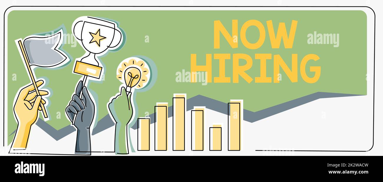 Handwriting text Now Hiring. Internet Concept announcing that certain ...