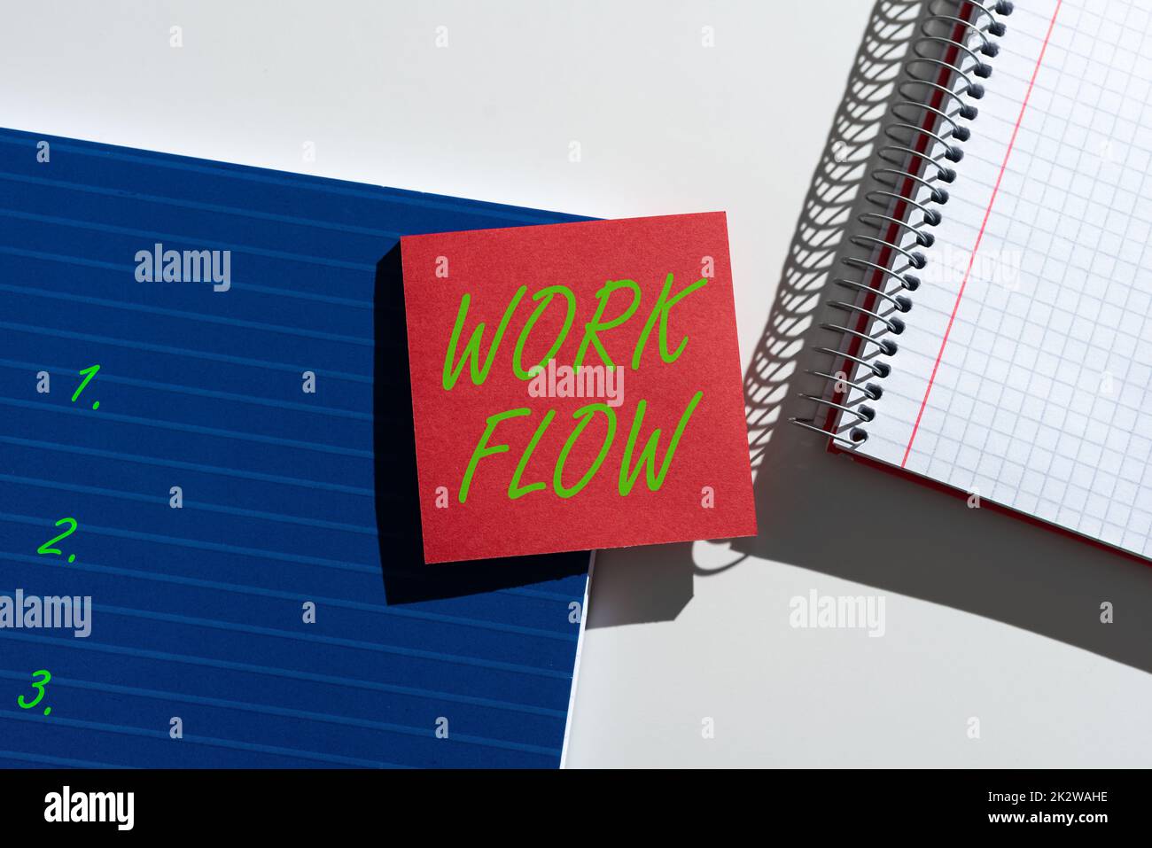 Conceptual display Work Flow. Word for Continuity of a certain task to and from an office or ...