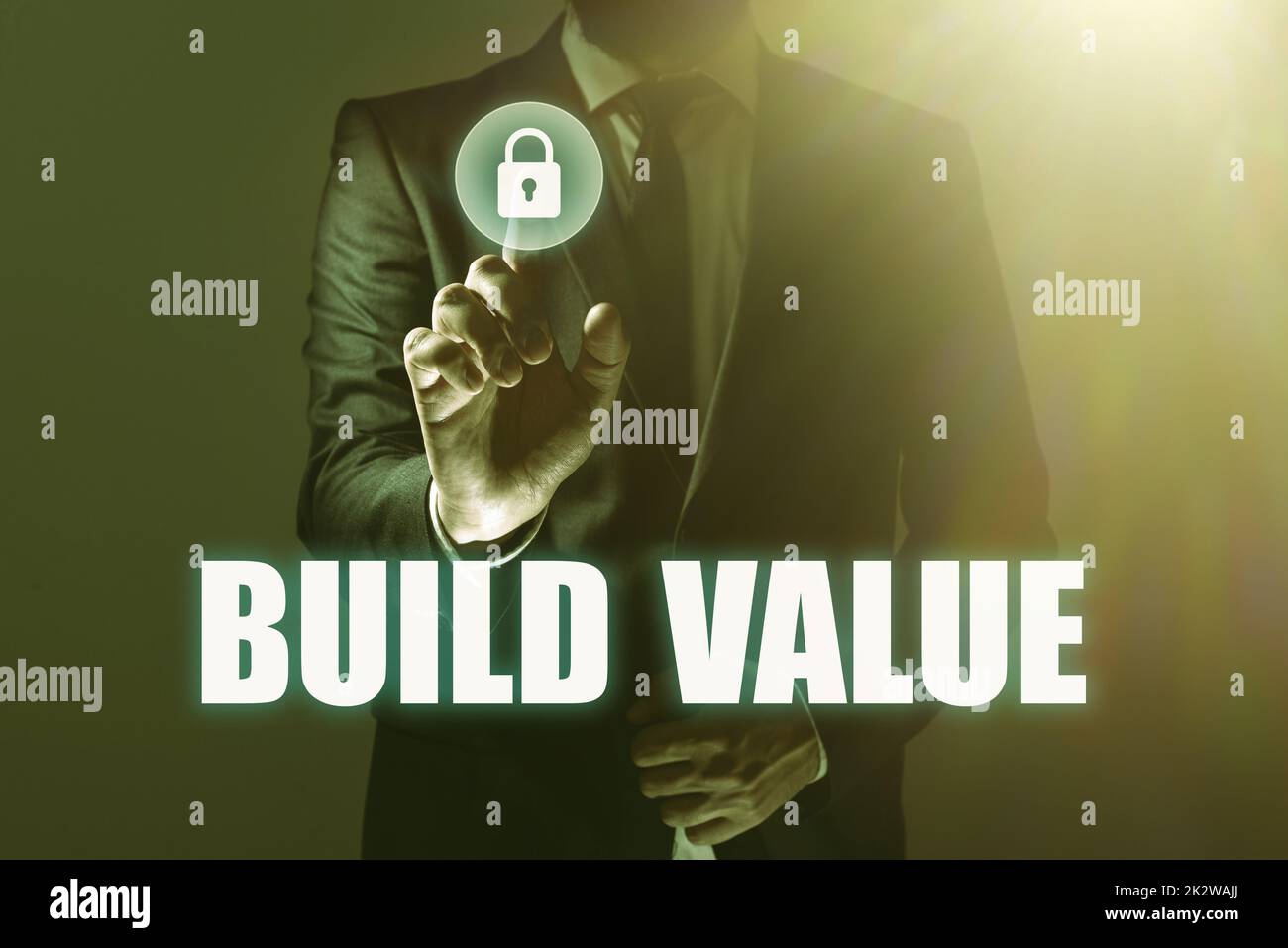 Hand writing sign Build Value. Business idea efficient enough way that ...