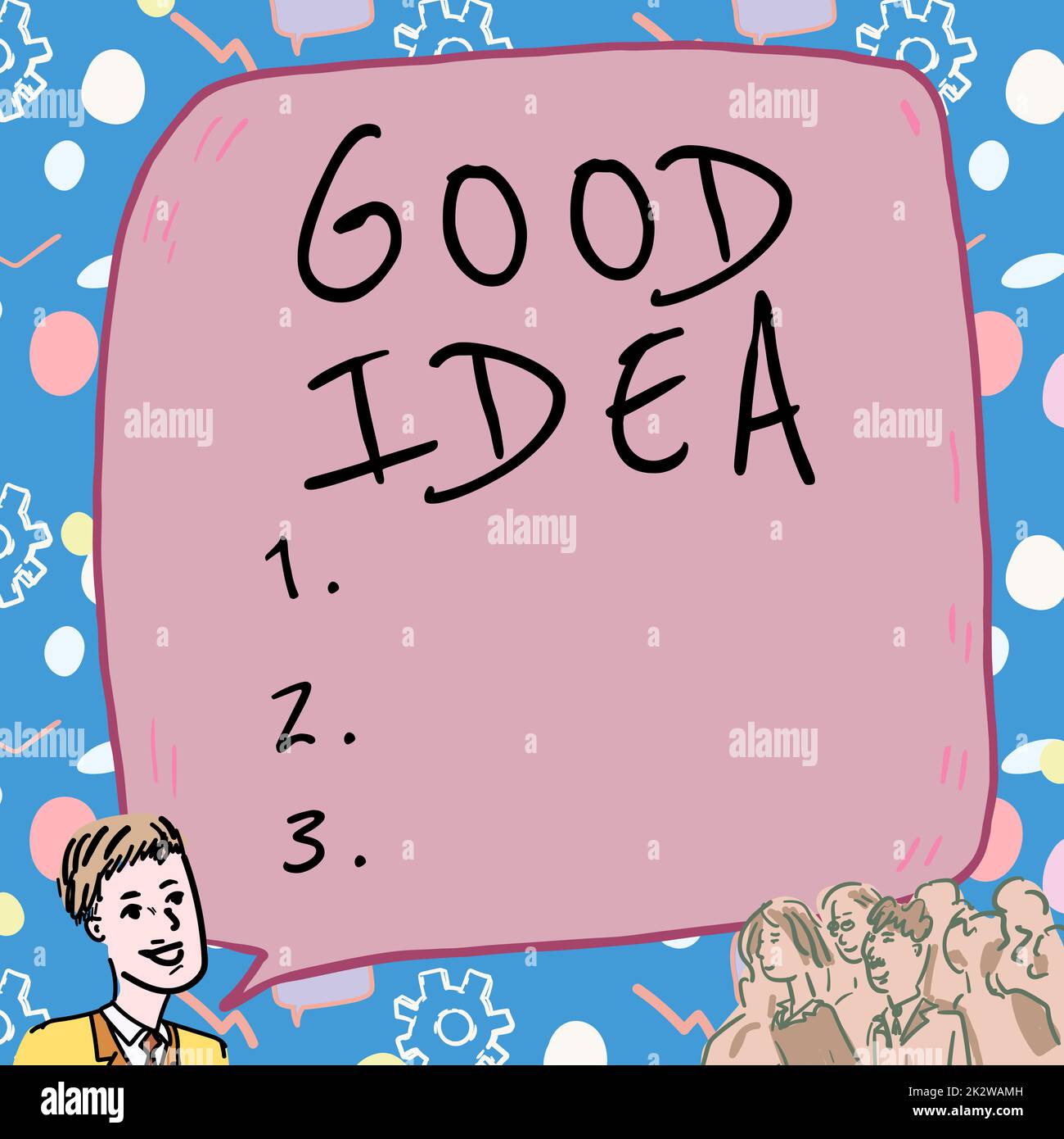 Hand writing sign Good Idea. Business overview State of human brain to ...