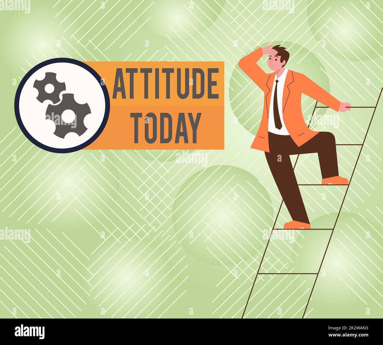 Hand writing sign Attitude. Concept meaning settled way of thinking or ...