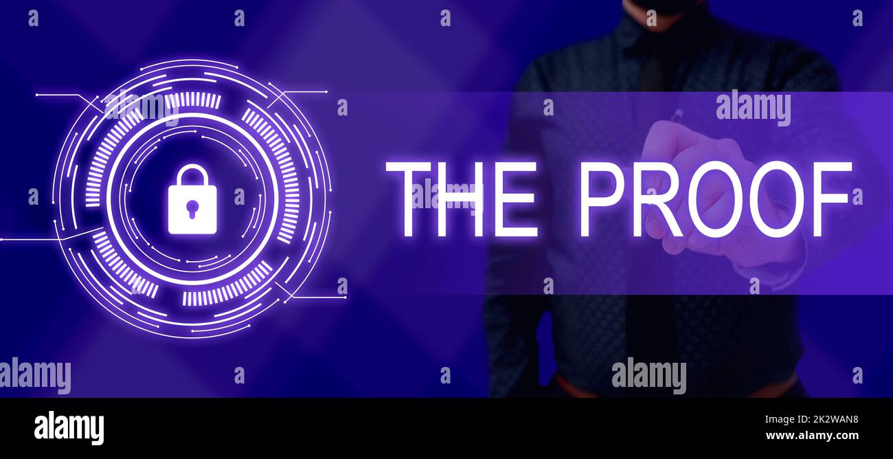 Text caption presenting The Proof. Concept meaning Evidence by nature ...