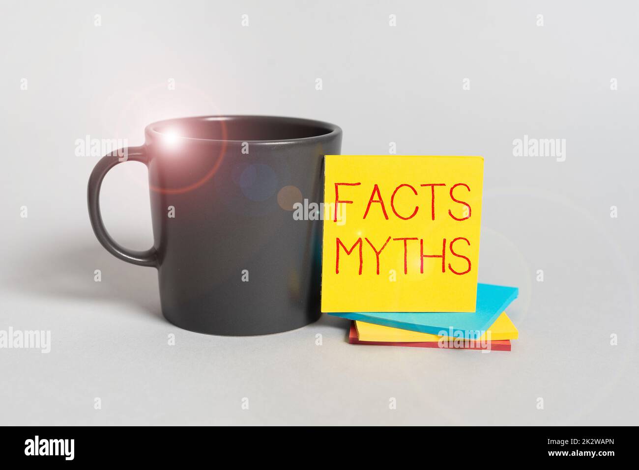 Conceptual display Facts Myths. Business showcase work based on ...