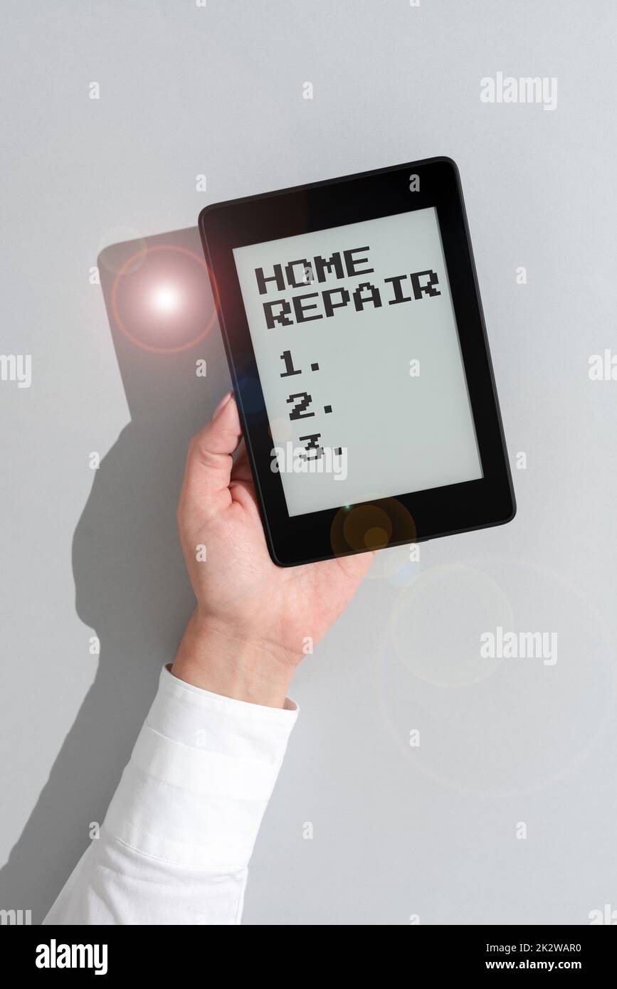 Text showing inspiration Home Repair. Word Written on maintenance or ...