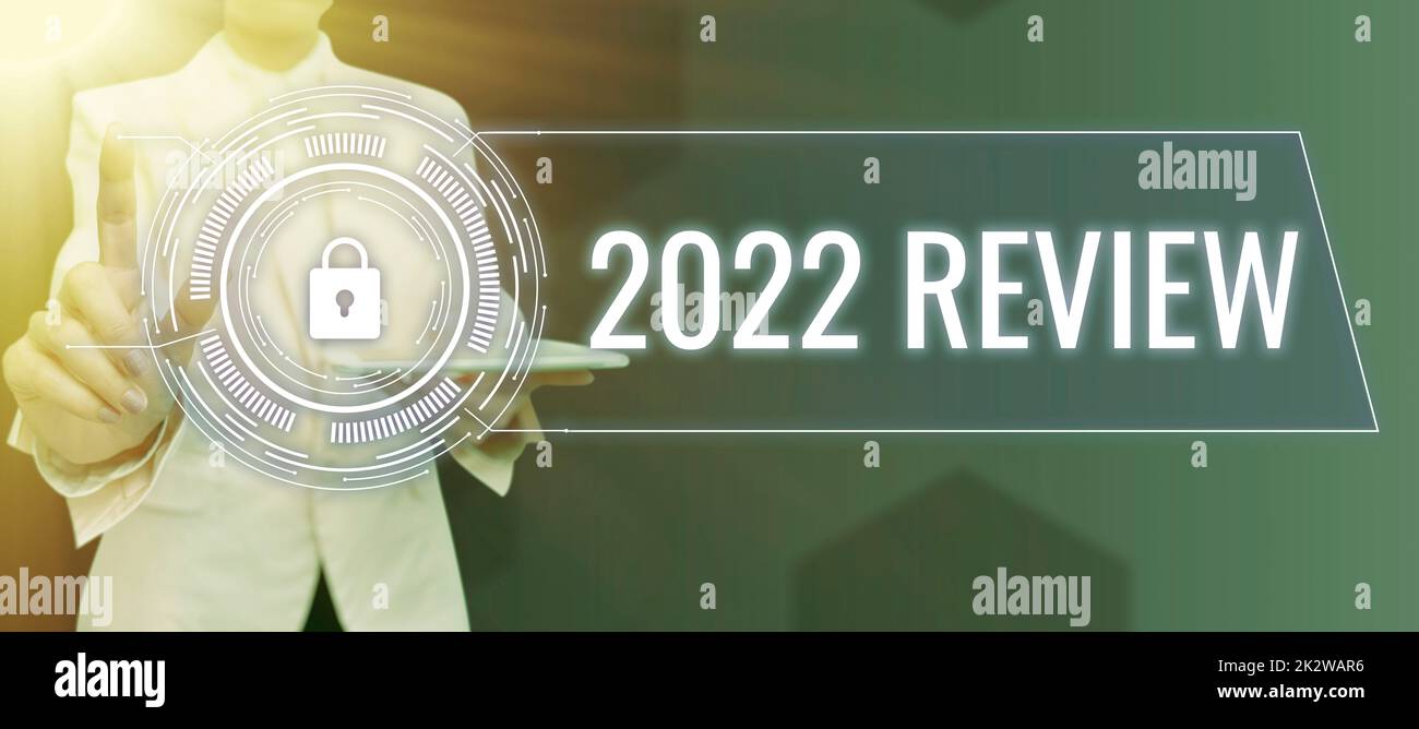 Inspiration showing sign 2022 Review. Business concept seeing important ...