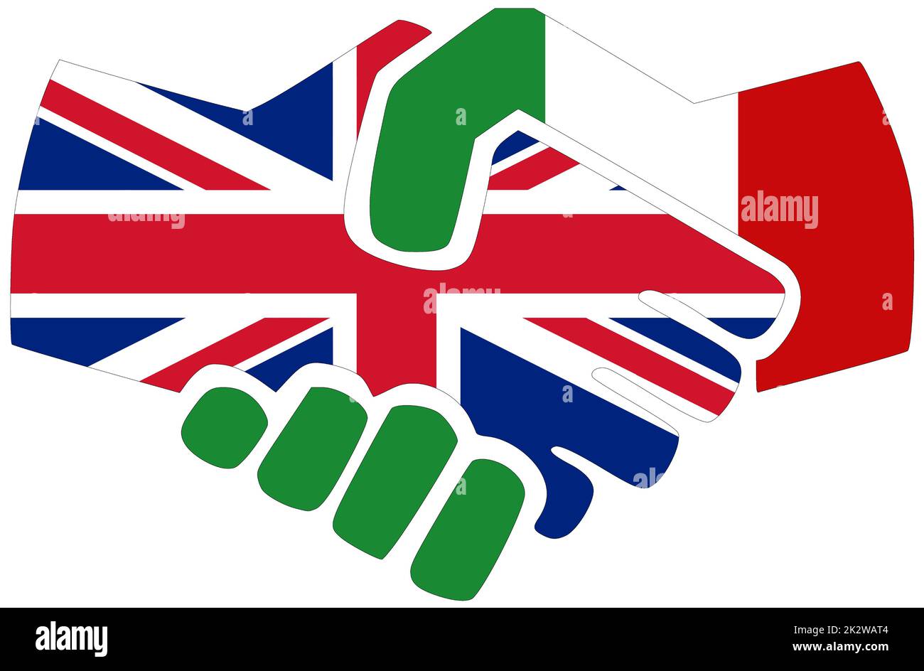 UK - Italy : Handshake, symbol of agreement or friendship Stock Photo ...