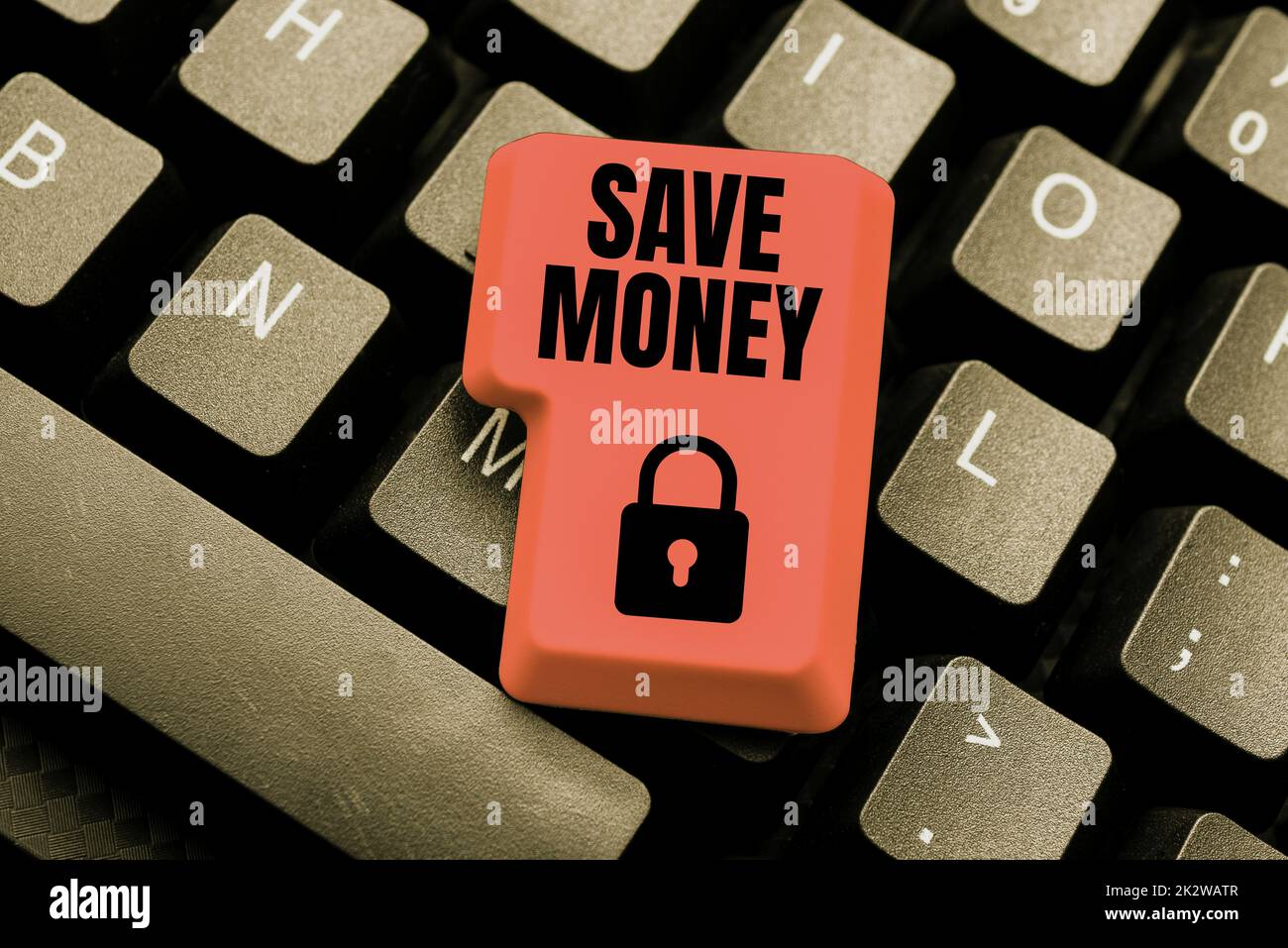 Text caption presenting Save Money. Concept meaning store some of your ...