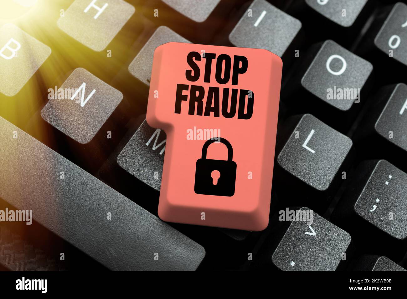 Hand writing sign Stop Fraud. Concept meaning campaign advices showing ...