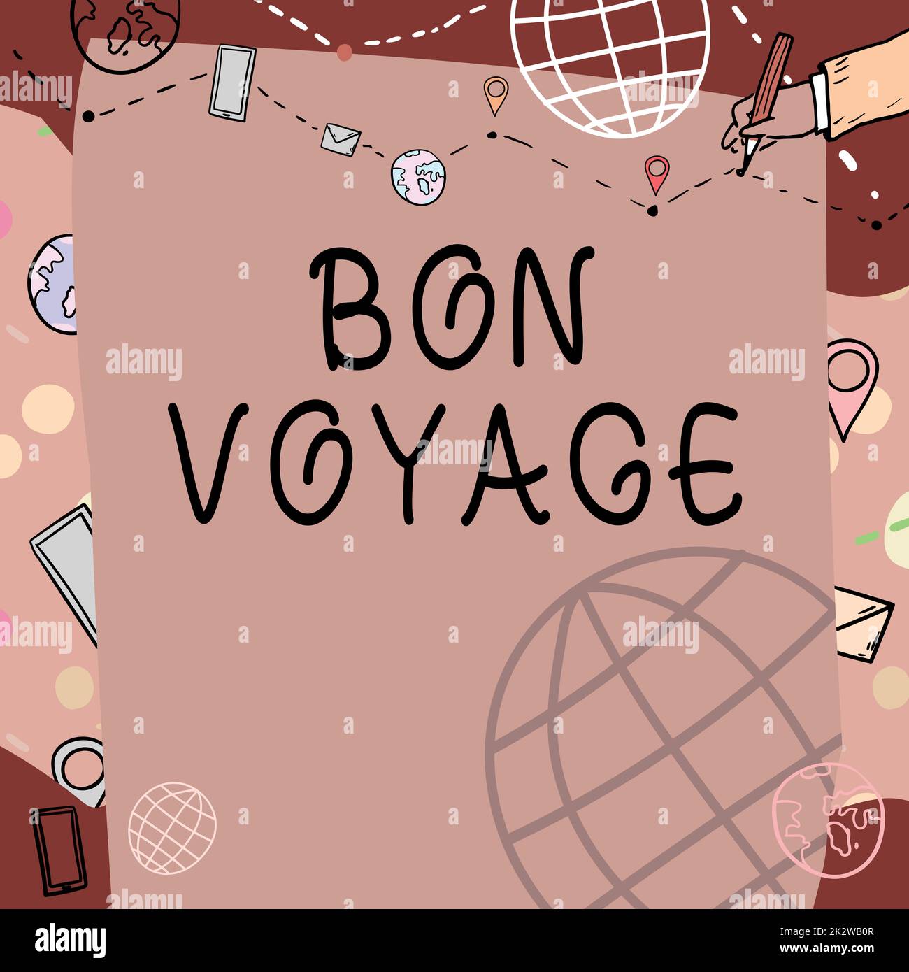 Text showing inspiration Bon Voyage. Internet Concept used express good ...