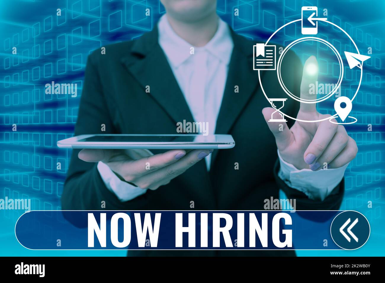 Sign displaying Now Hiring. Word for announcing that certain company ...