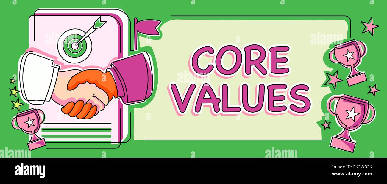 Hand writing sign Core Values. Business concept belief person or ... Hand writing sign Core Values. Business concept belief person or ...