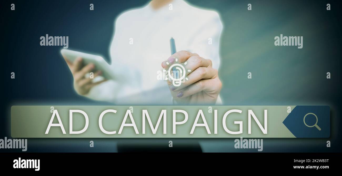 Text showing inspiration Ad Campaign. Business concept promotion of ...