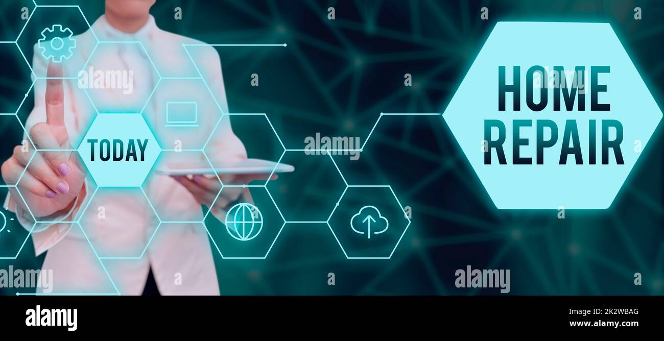 Handwriting text Home Repair. Concept meaning maintenance or improving ...