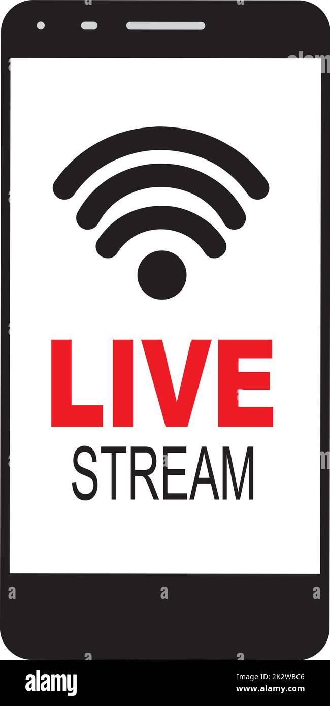 A vector illustration of live streaming on a phone screen Stock Vector ...