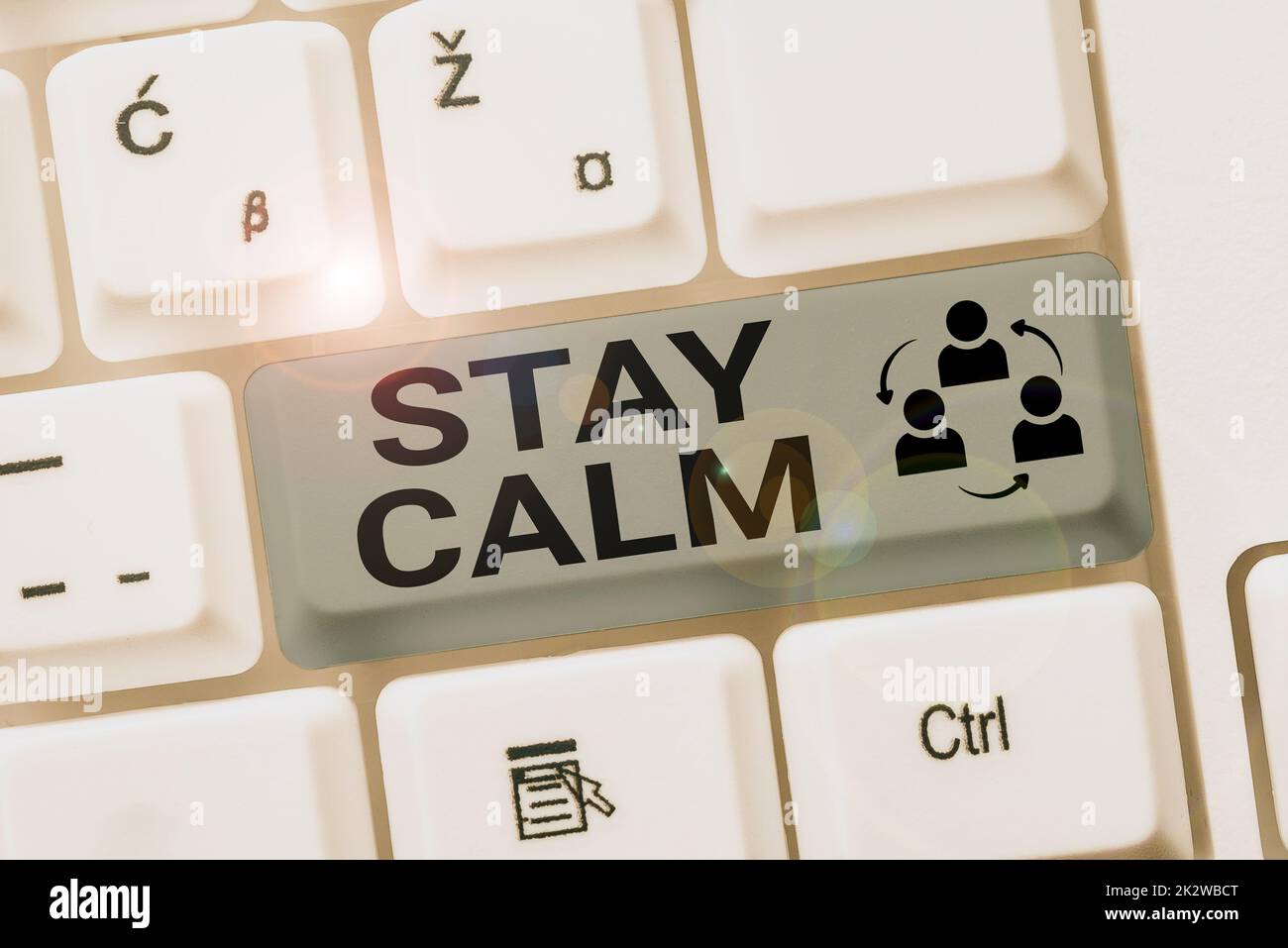 Conceptual caption Stay Calm. Internet Concept Maintain in a state of ...