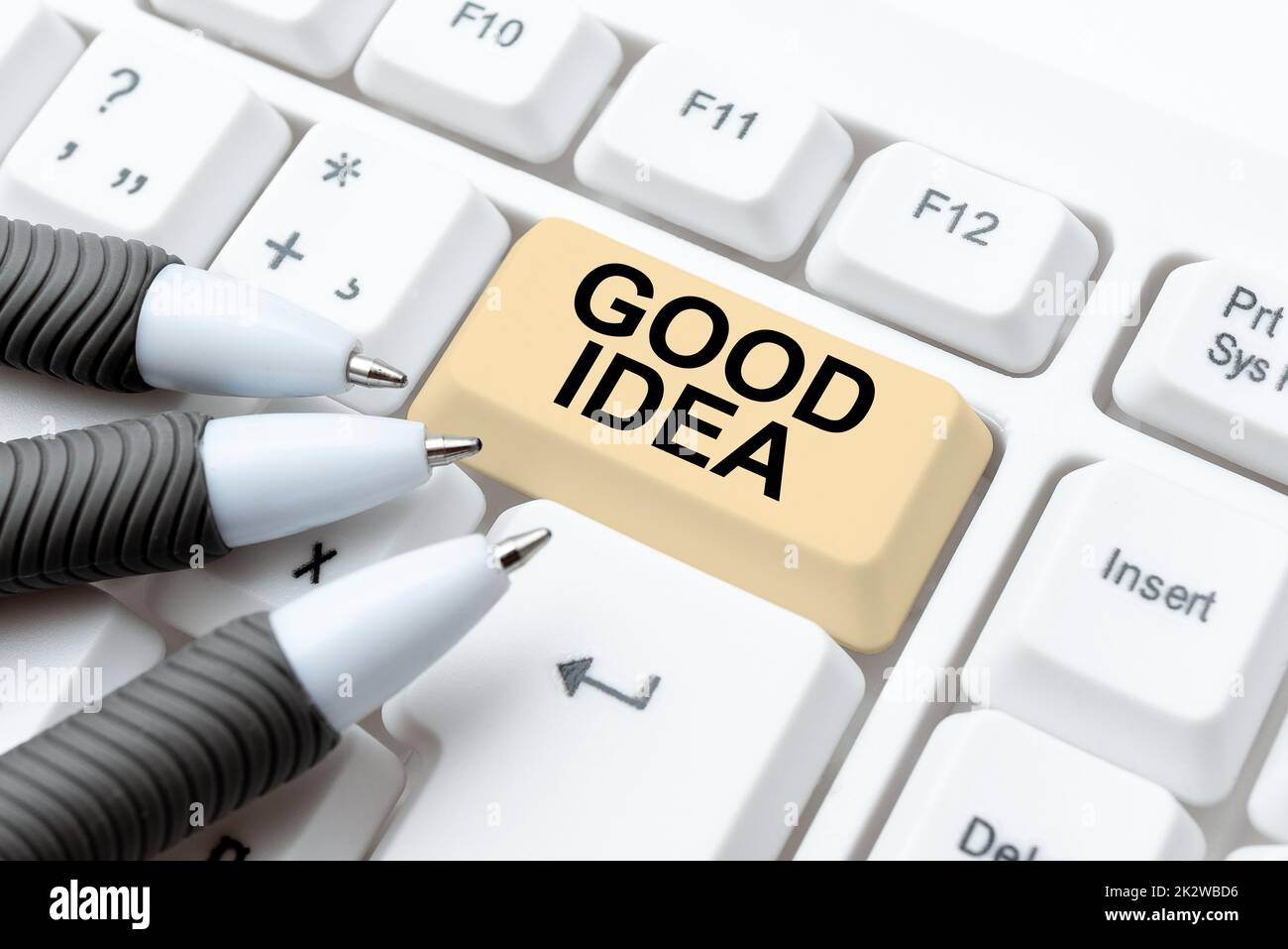 Hand writing sign Good Idea. Internet Concept State of human brain to ...