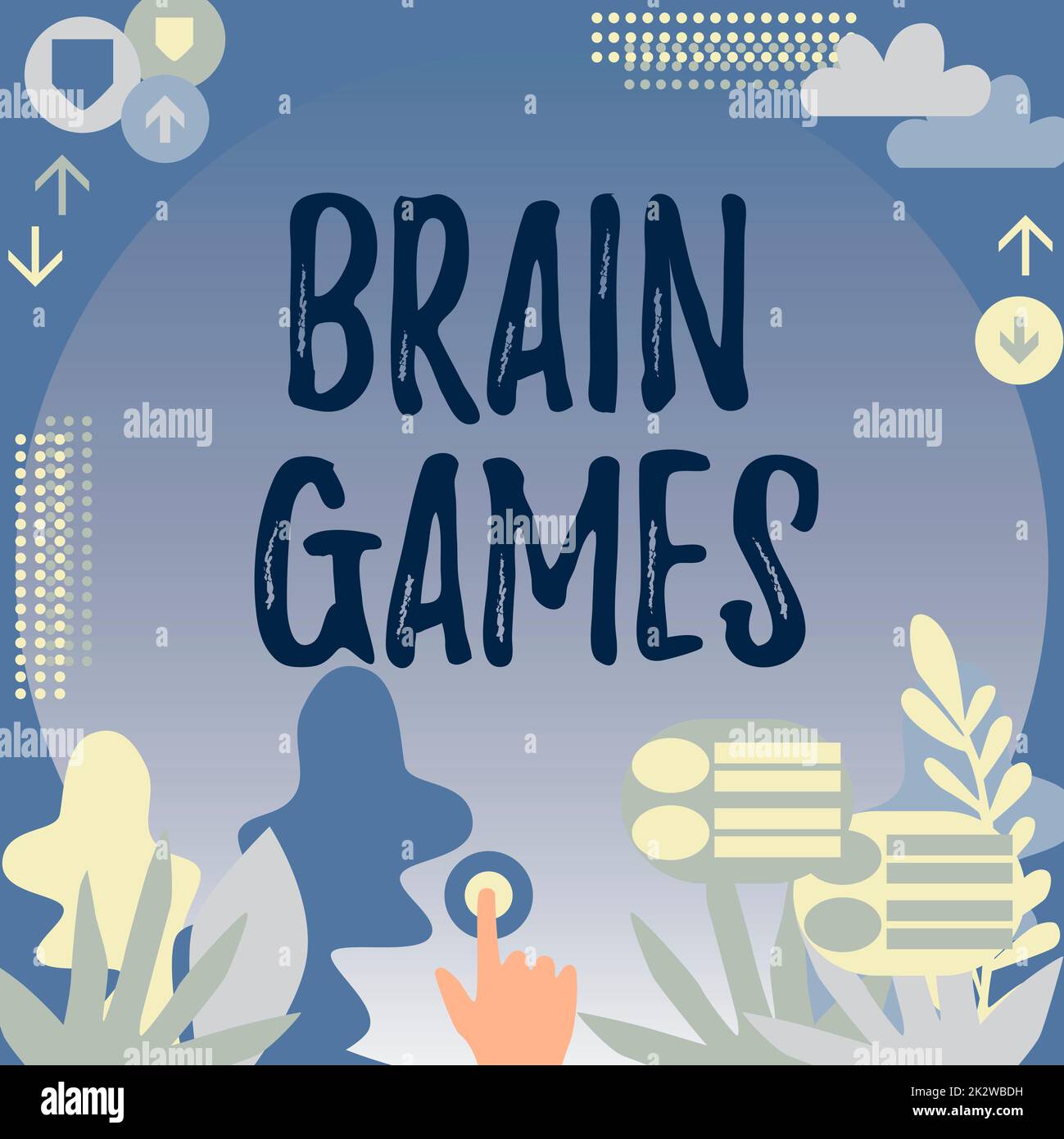 Conceptual display Brain Games. Business overview psychological tactic ...