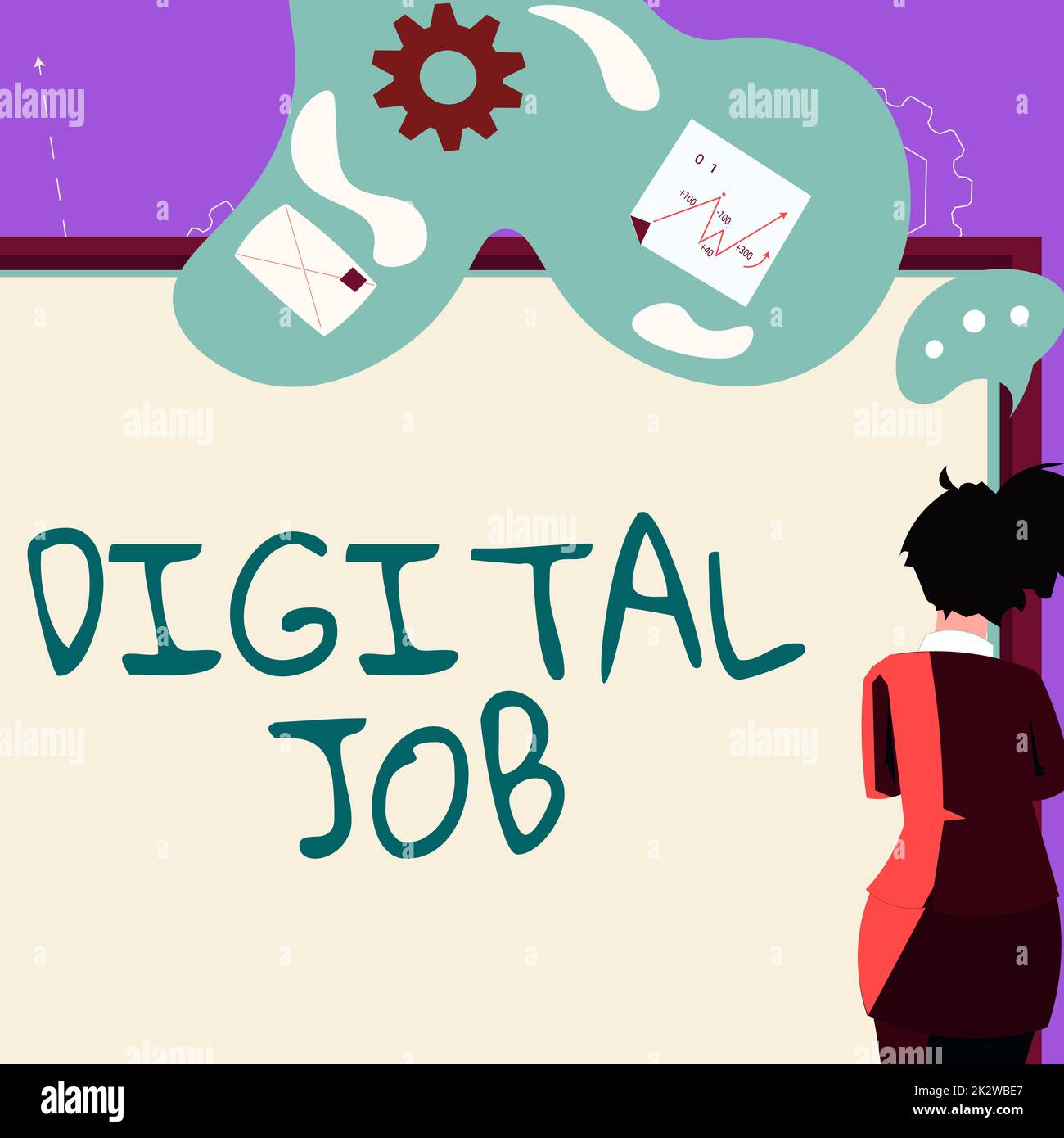 Text caption presenting Digital Job. Business idea get paid task done ...