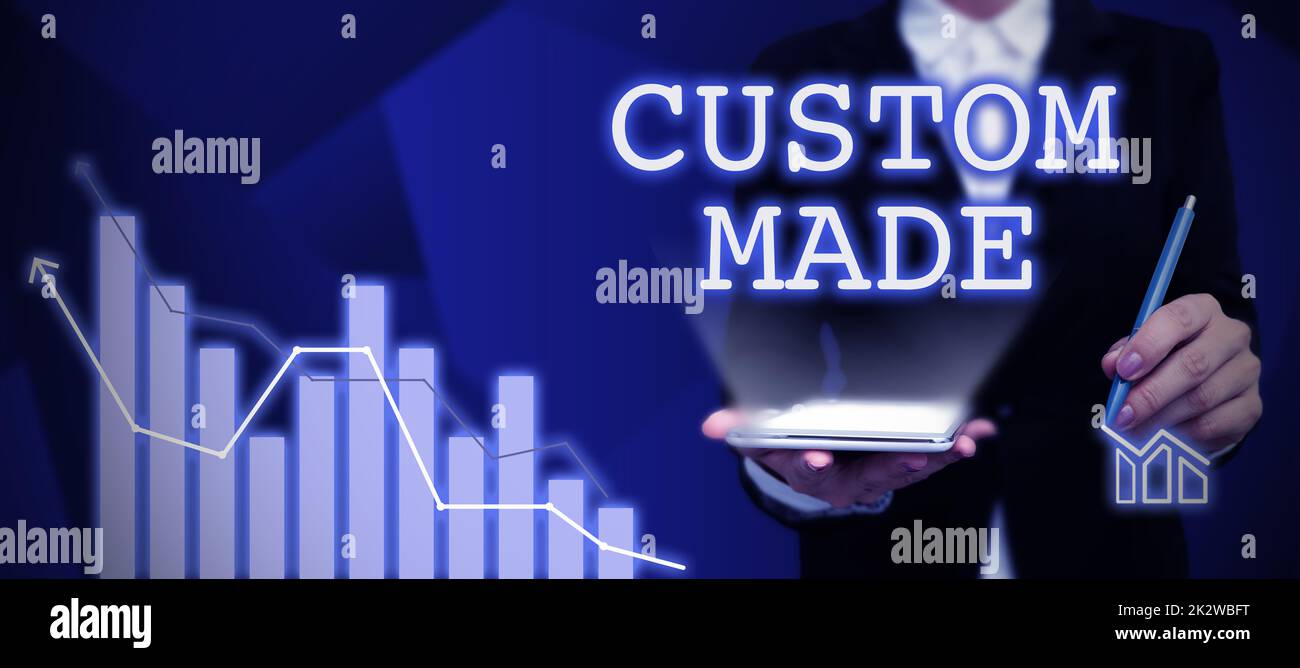 Inspiration showing sign Custom Made. Concept meaning something is done ...