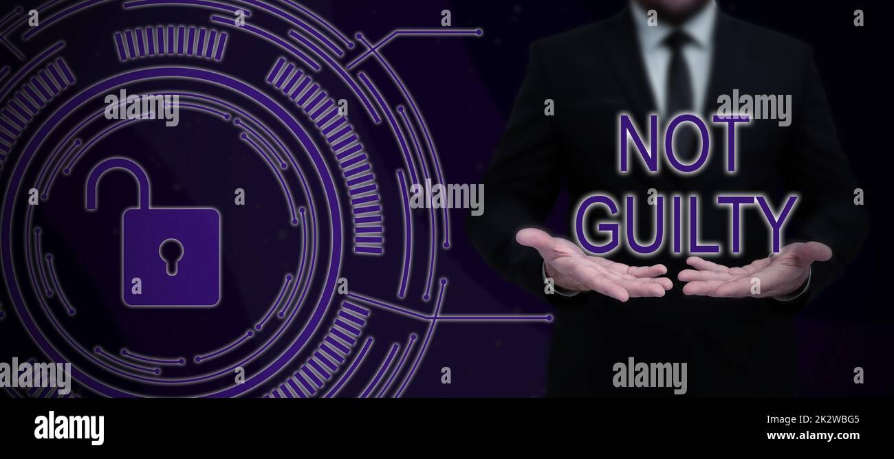 Handwriting text Not Guilty. Business idea someone is innocent didnt ...