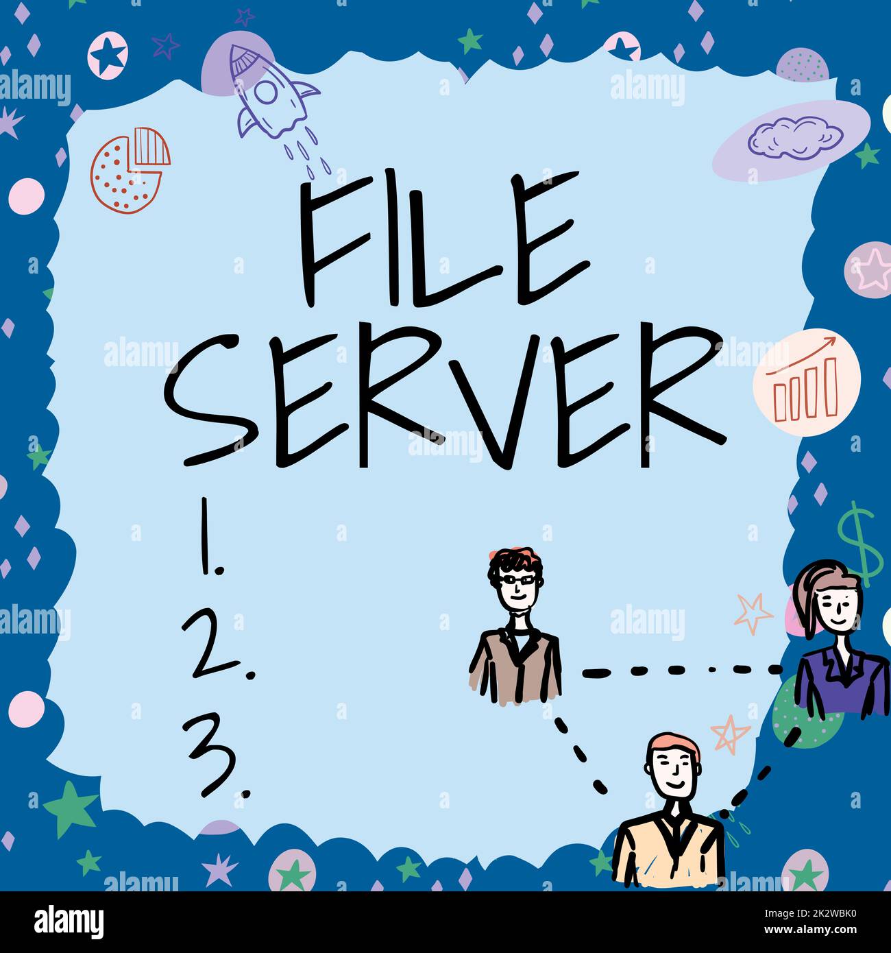 Hand writing sign File Server. Business idea device which controls access to separately stored ...