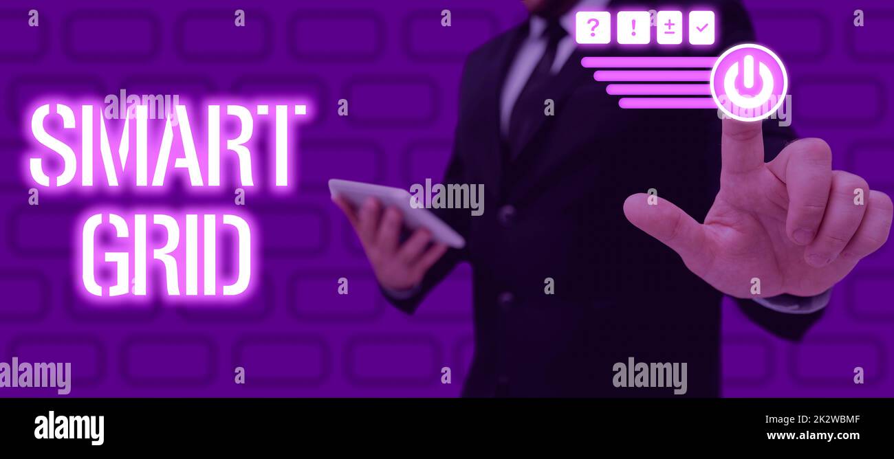 Handwriting text Smart Grid. Word Written on includes of operational ...
