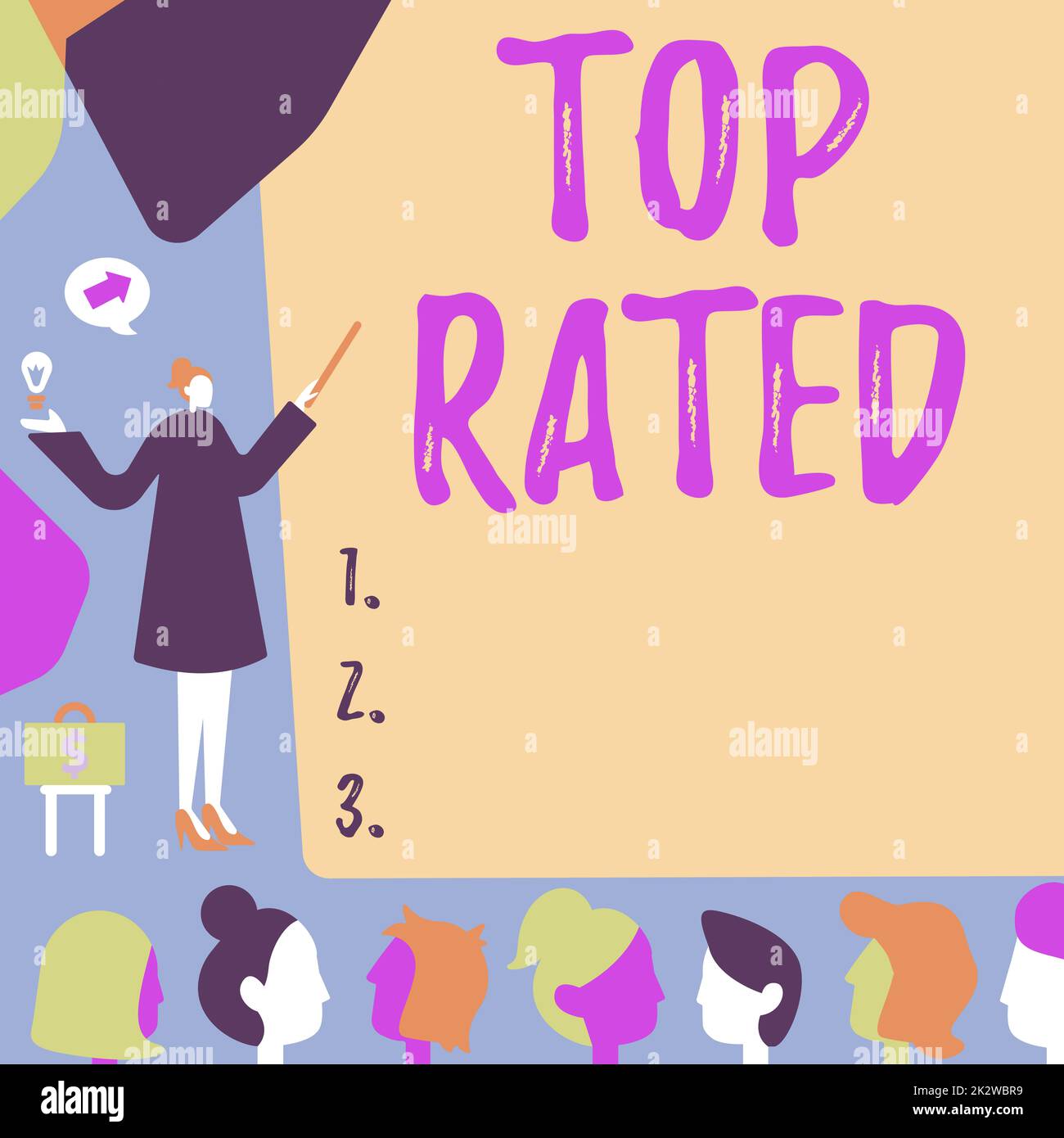 Text caption presenting Top Rated. Business approach The high amount of ...