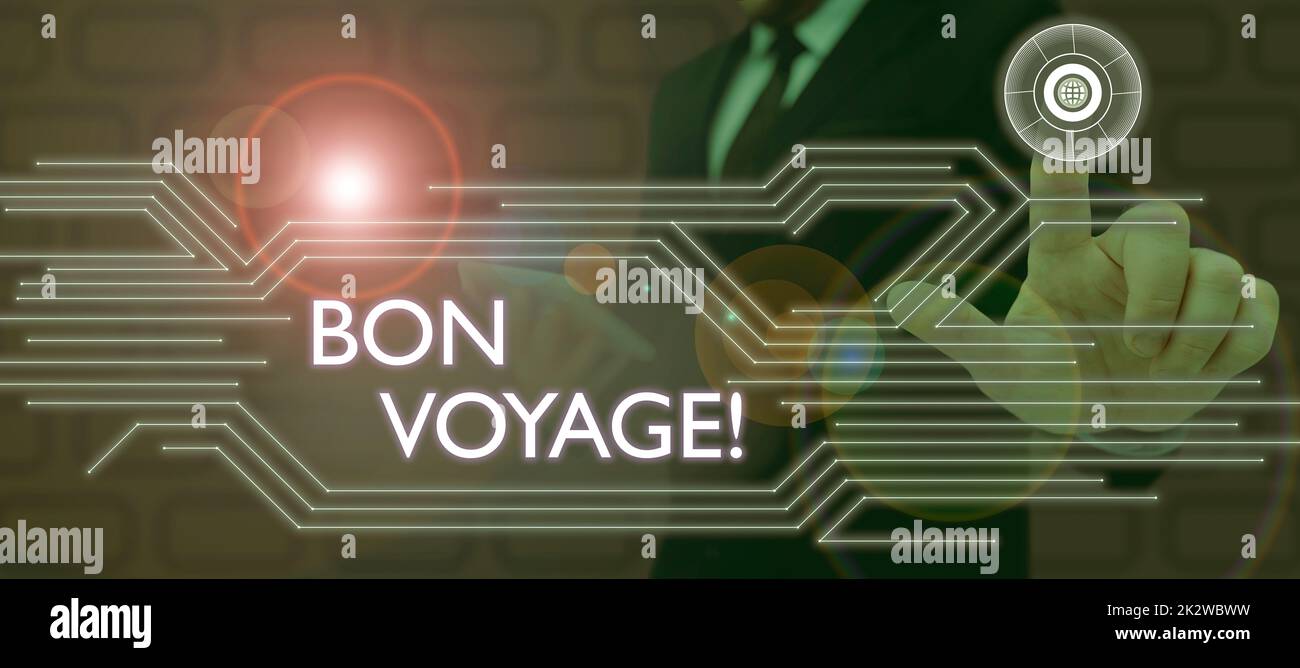 Text showing inspiration Bon Voyage. Business approach used express ...