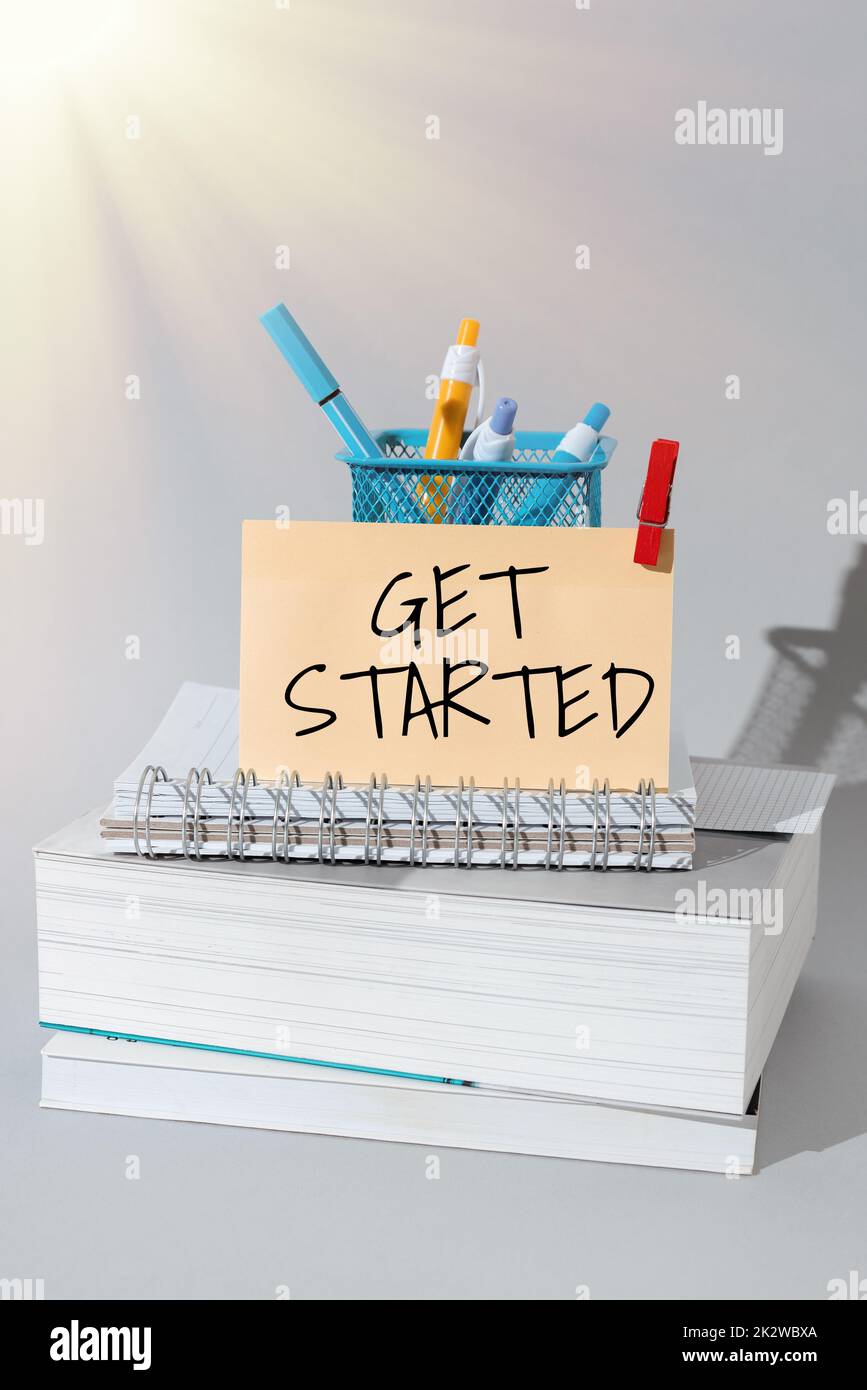 Conceptual display Get Started. Business showcase asking someone to ... Conceptual display Get Started. Business showcase asking someone to ...