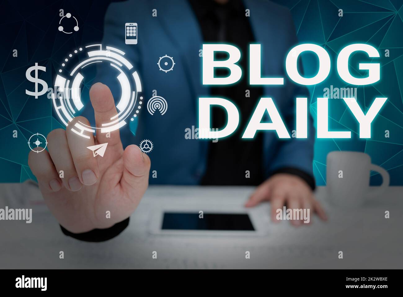 Writing displaying text Blog Daily. Business showcase Daily posting of ...