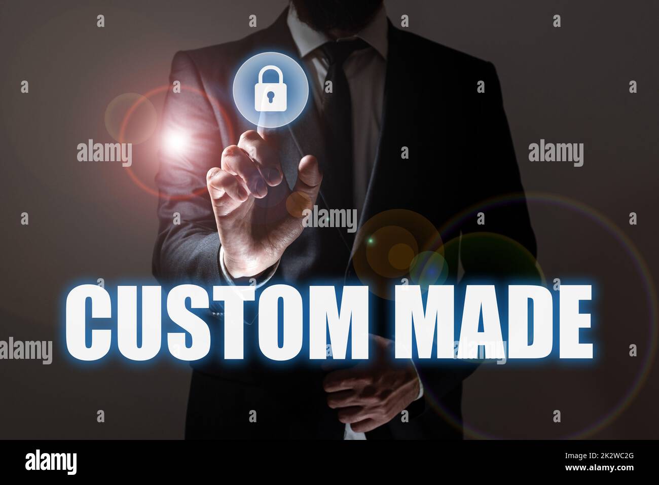 Writing displaying text Custom Made. Word for something is done to ...