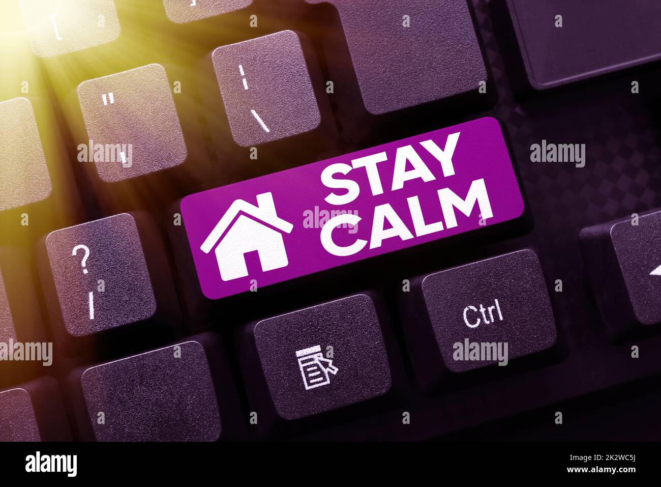 Text showing inspiration Stay Calm. Business showcase Maintain in a ...