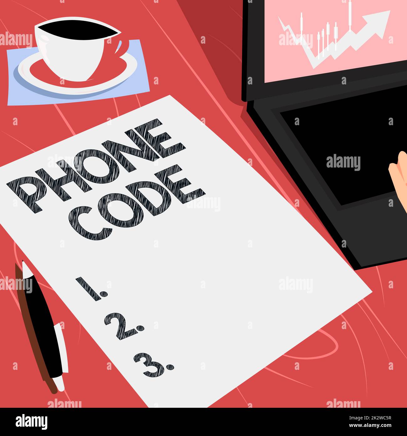 Text caption presenting Promo Code. Business overview digital numbers ...