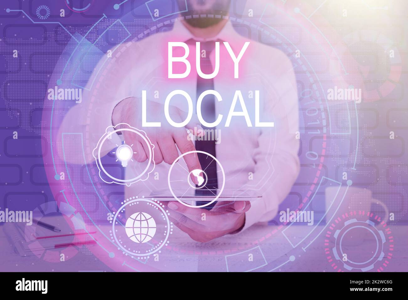 Sign displaying Buy Local. Business idea Patronizing products that ...
