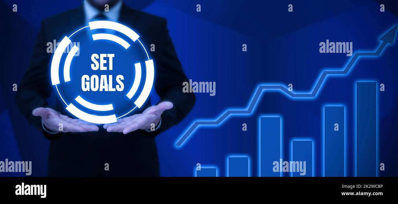 Writing displaying text Set Goals. Business concept Defining or ...