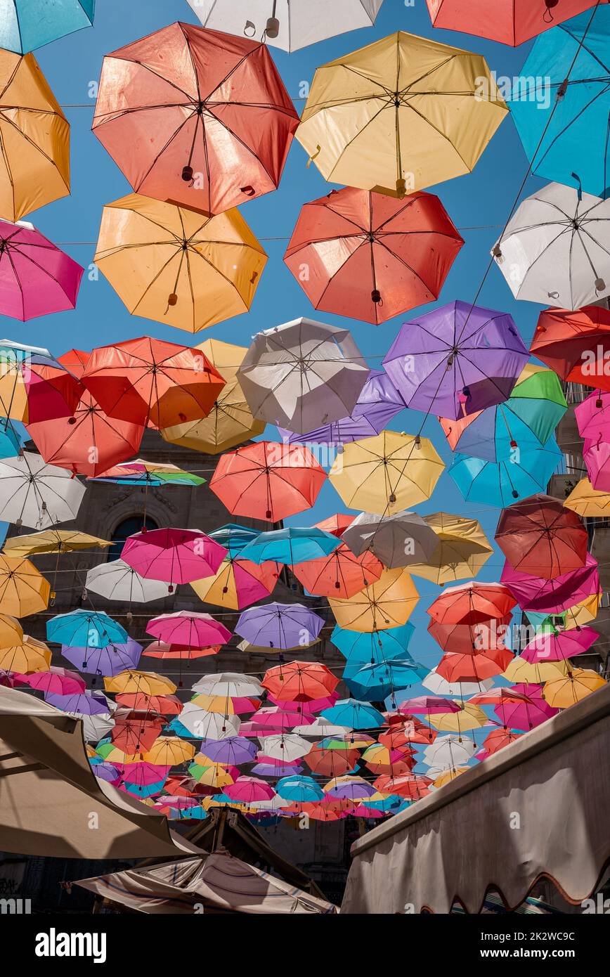 Multi rainbow umbrella pattern hi-res stock photography and images - Alamy