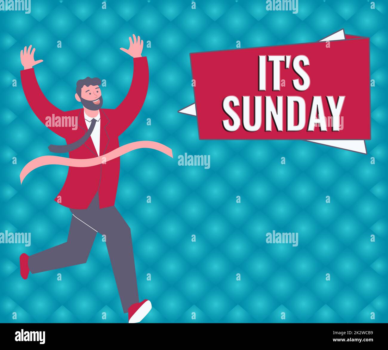 Text caption presenting It S Sunday. Concept meaning Day of rest and ...