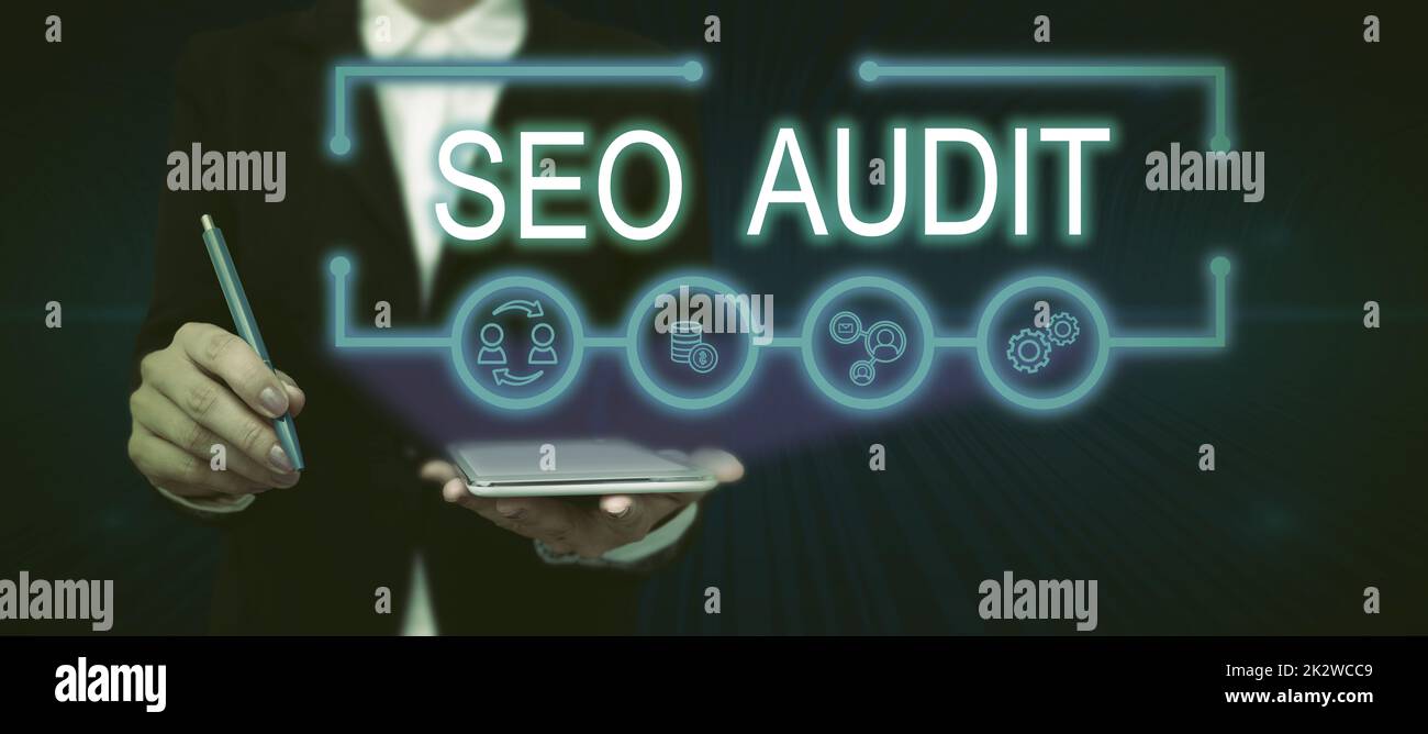 Text caption presenting Seo Audit. Concept meaning Search Engine ... Text caption presenting Seo Audit. Concept meaning Search Engine ...