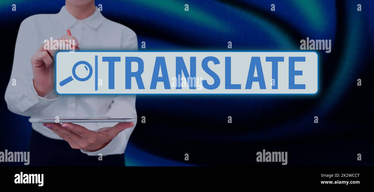 Text caption presenting Translate. Conceptual photo Another word with ...